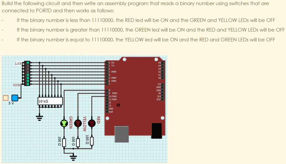 SOLVED: Write an assembly program! Build the following circuit and then ... SOLVED: Write an assembly program! Build the following circuit and then ...