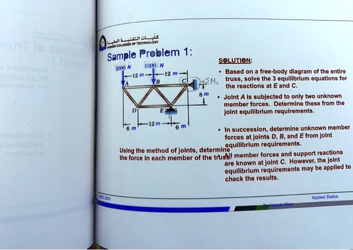 SOLVED: Sample Problem 1: 2000N, 1000N, 12m, B, C SOLUTION: Based on a ...