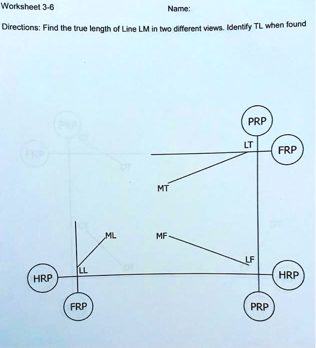 SOLVED: Worksheet 3-6 Name: Directions: Find the true length of Line LM ...