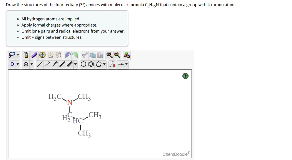 Draw the structures of the four tertiary (3°) amines with molecular ...