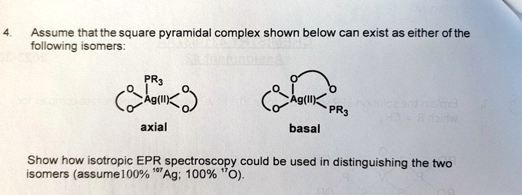 SOLVED: 4 Assume that the square pyramidal complex shown below can ...