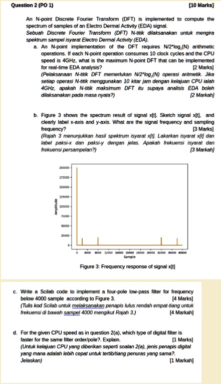question 2po 1 10 marks an n point discrete fourier transform dft is implemented to compute the ...