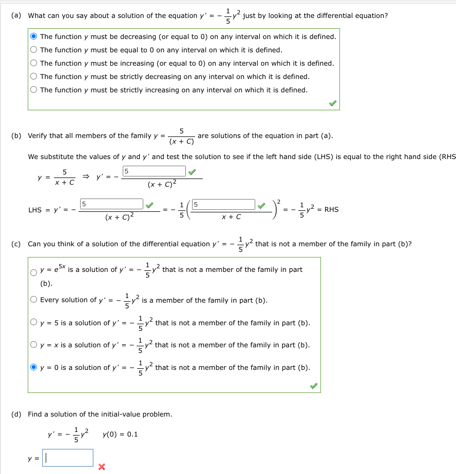 SOLVED: (a) What can you say about a solution of the equation y^'=-(1 ...