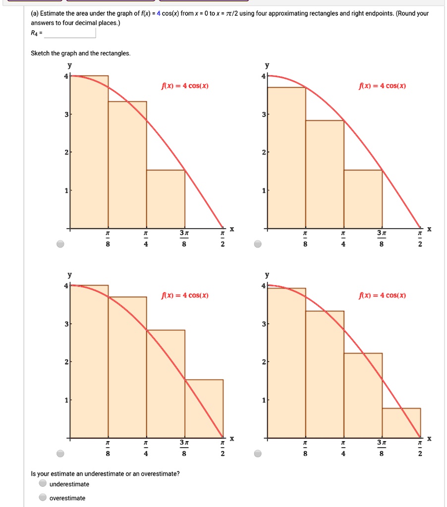 a estimate the area under the graph of x cosx from x 0 to x 72 using ...