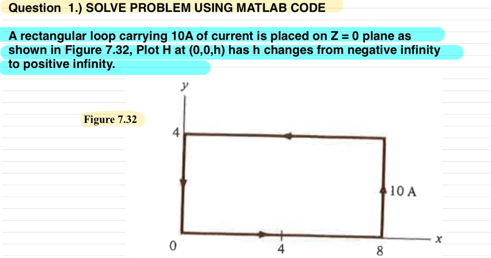 Solved Question 1 Solve Problem Using Matlab Code A Rectangular Loop 7302