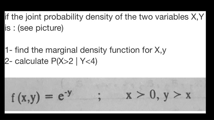 SOLVED: the joint probability density of the two variables X,Y is (see picture) 1- find the ...
