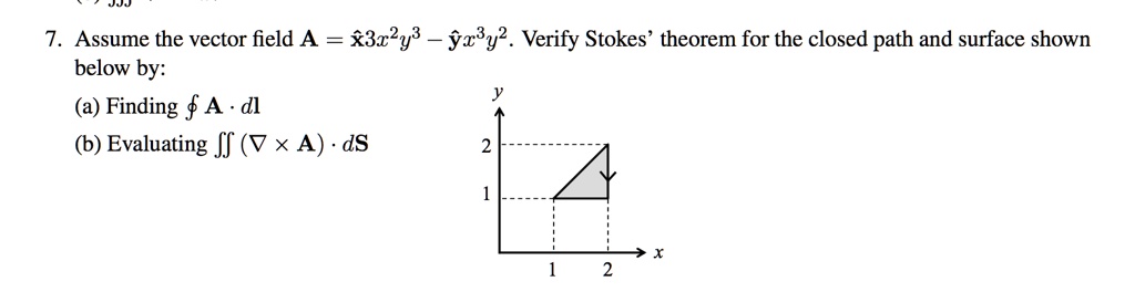 SOLVED: Stokes' theorem Assume the vector field A = 32y^3 - yx^3y^2 ... SOLVED: Stokes' theorem Assume the vector field A = 32y^3 - yx^3y^2 ...