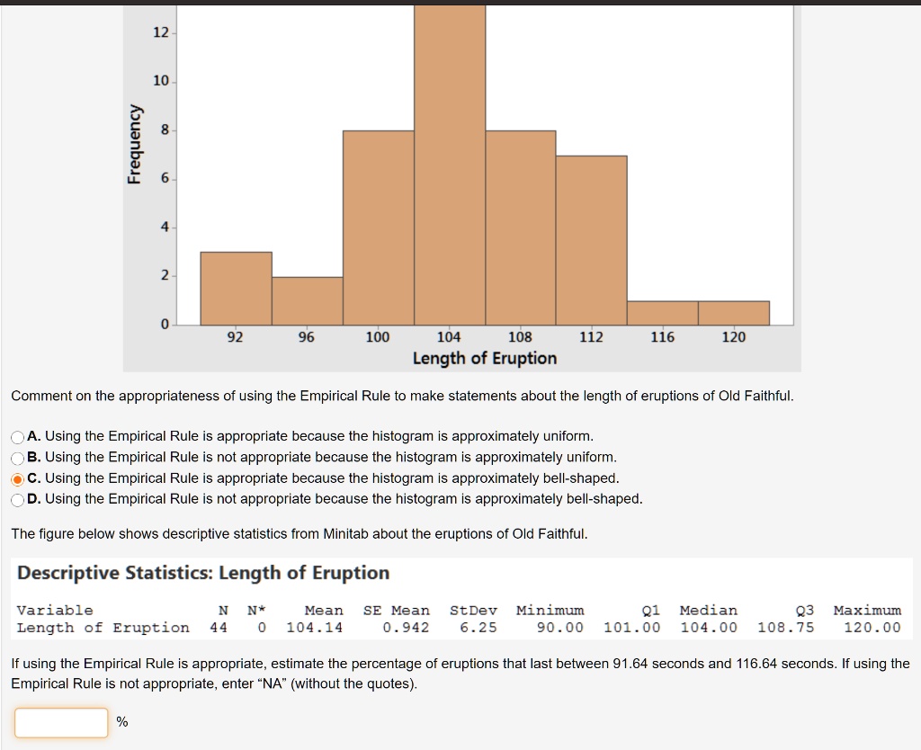 SOLVED: 12 10 Frequency 100 104 108 112 116 120 96 Length of Eruption ...
