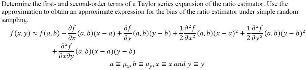 Solved Determine The First And Second Order Terms Of A Taylor Series