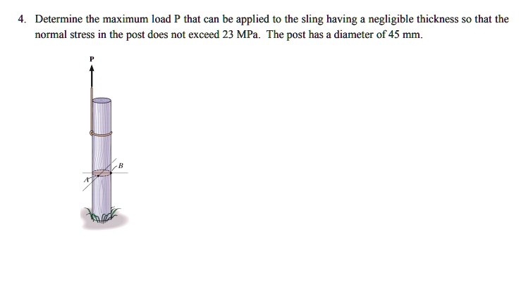 [GET ANSWER] 4. Determine the maximum load P that can be applied to the sling having a ...