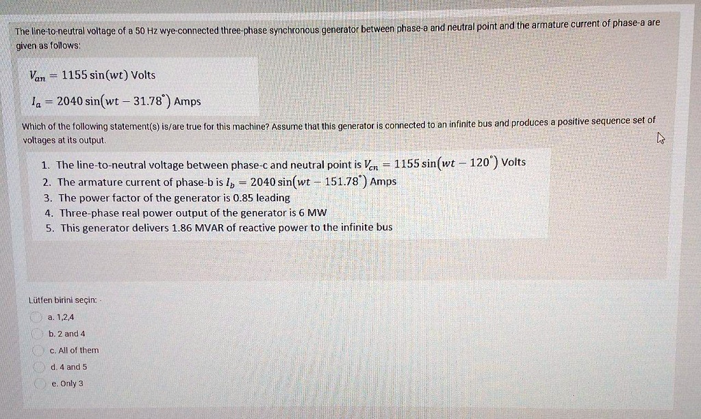 SOLVED: The line-to-neutral voltage of a 50 Hz wye-connected three ...