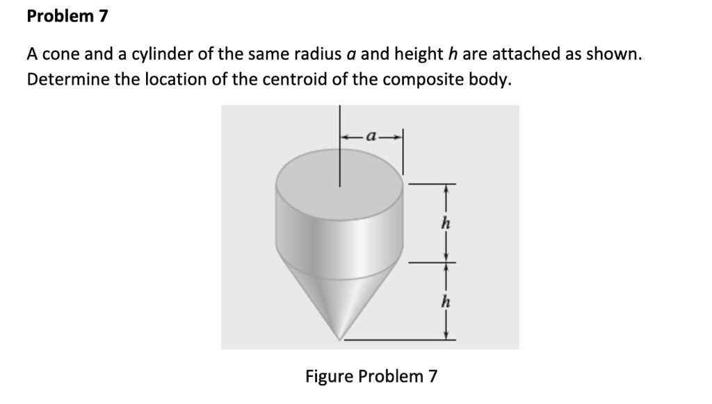Problem 7 A cone and a cylinder of the same radius a and height h are ...