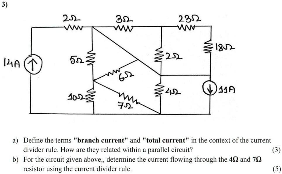 SOLVED: a) Define the terms "branch current" and "total current" in the ...