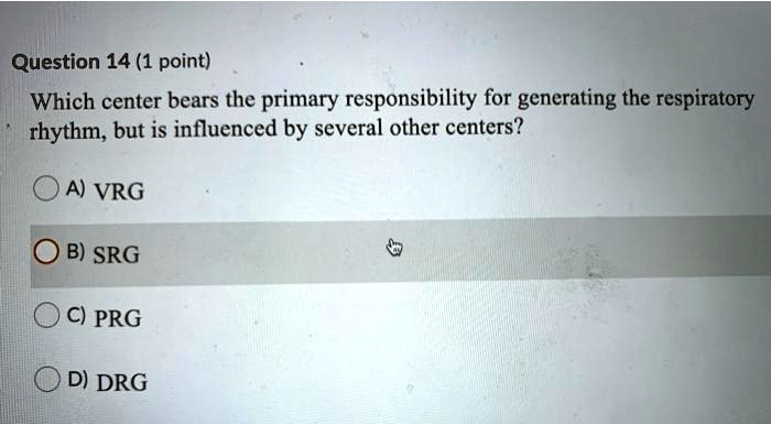 Question 14 (1 point) Which center bears the primary responsibility for ...