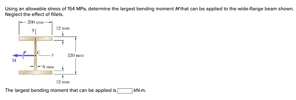 SOLVED: Using an allowable stress of 154 MPa, determine the largest ...
