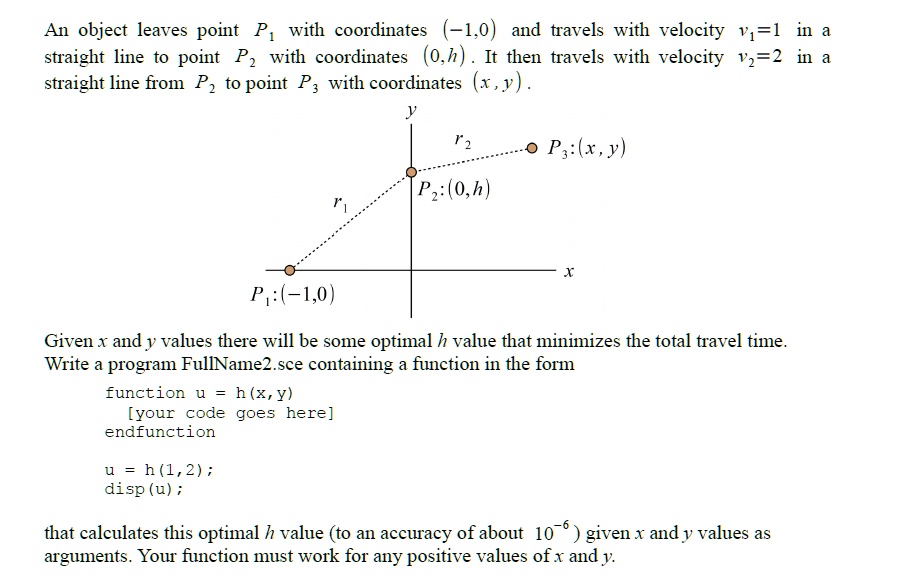 SOLVED: An object leaves point Pi with coordinates (-1,0) and travels ...