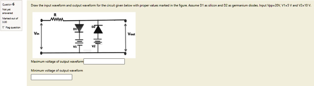 SOLVED: Question 6 Not yet answered Marked out of 3.00 P Flag question Draw the input waveform ...