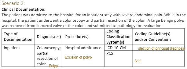 SOLVED: Scenario 2: Clinical Documentation: The patient was admitted to the hospital for an ...