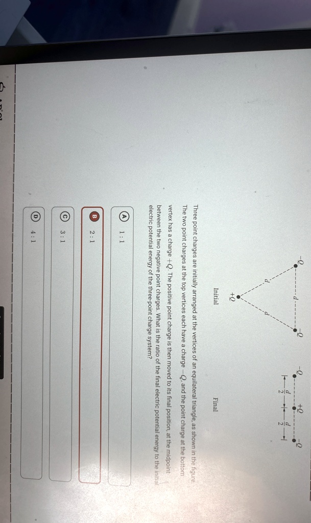 [GET ANSWER] three point charges are initially arranged at the vertices ...