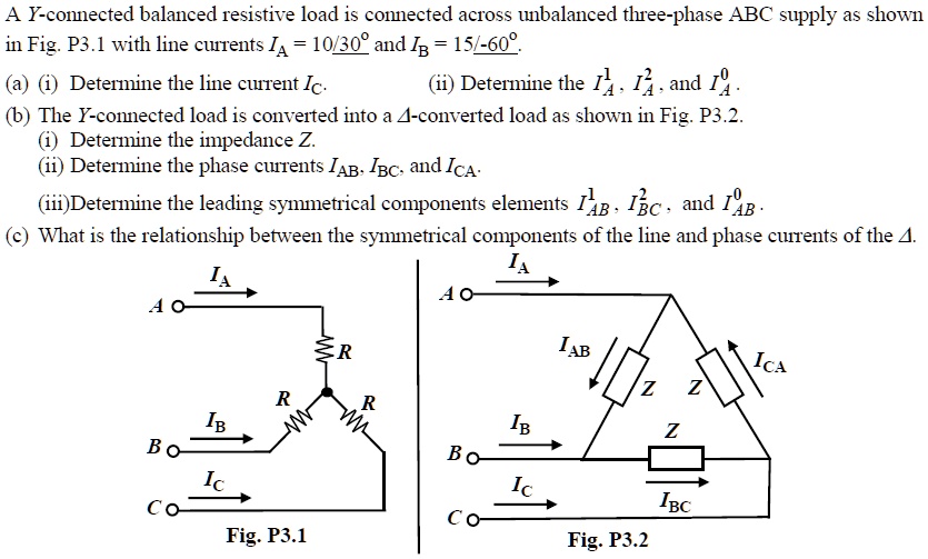 SOLVED: A Y-connected balanced resistive load is connected across an ...