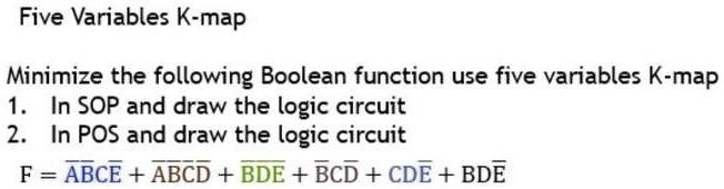 Solved Five Variables K Map Minimize The Following Boolean Function 6398