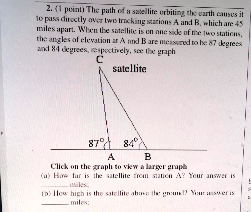 SOLVED: 2. (1 point) The path of a satellite orbiting- the earth causes ...