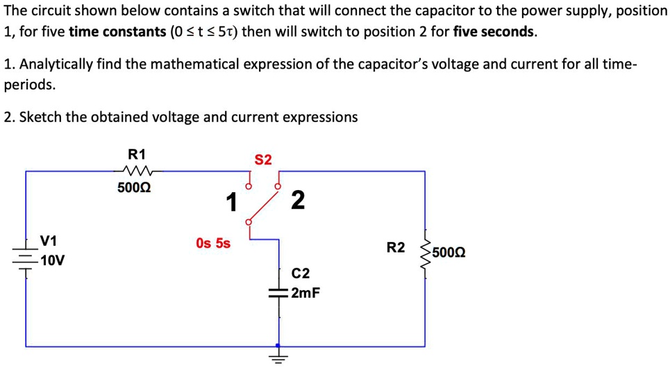 SOLVED: The circuit shown below contains a switch that will connect the ...