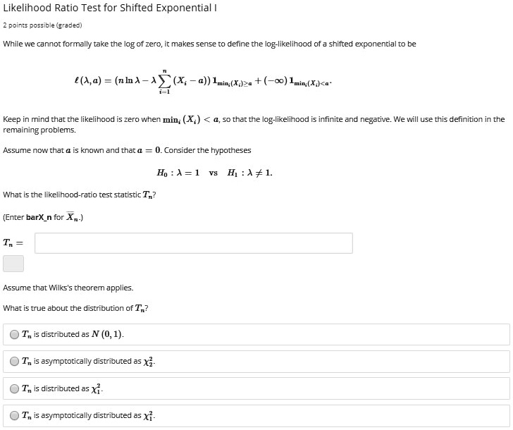 likelihood ratio test for shifted exponential points dosib arajad while ...