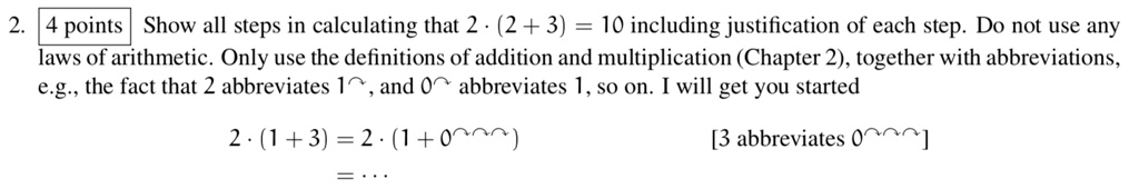 SOLVED: points Show all steps in calculating that 2 (2 + 3) 10 ...