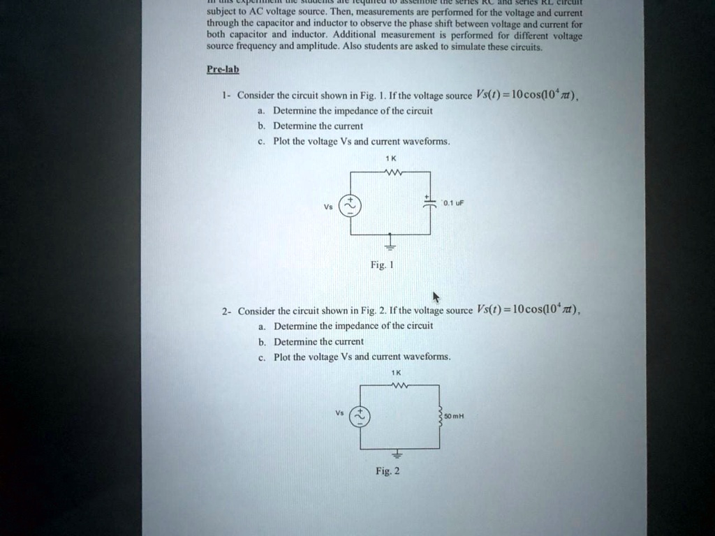 SOLVED: Subject to an AC voltage source. Then, measurements are performed for the voltage and ...