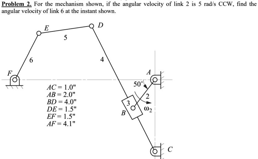 problem 2for the mechanism shown if the angular velocity of link 2 is 5 ...