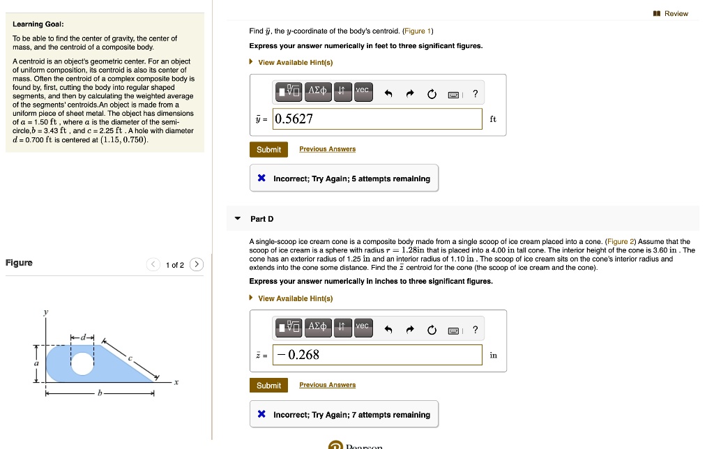 SOLVED:Roviav Learning Goal: Find coorulnale the bcdy's centroid ...