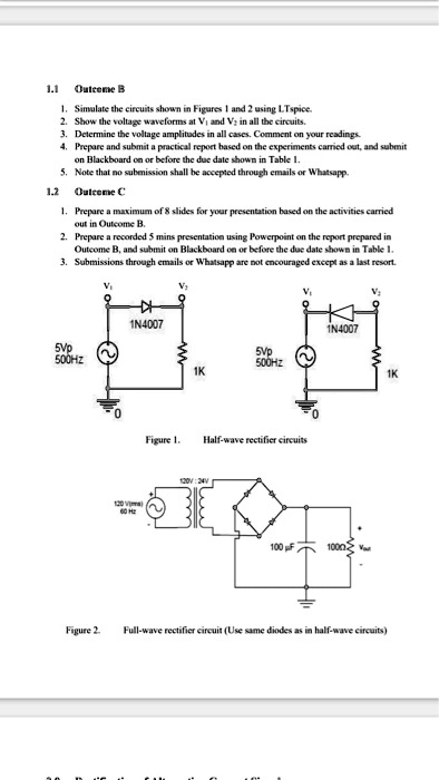 SOLVED: Outcome B 1. Simulate the circuits shown in Figures 1 and 2 using LTspice. 2. Show the ...
