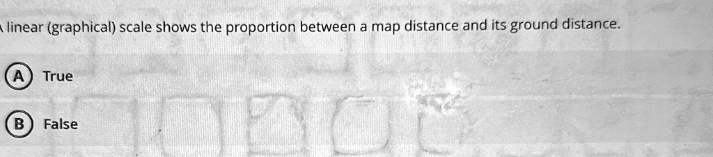 A linear (graphical) scale shows the proportion between a map distance ...