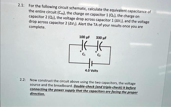 SOLVED: For the following circuit schematic, calculate the equivalent capacitance of the entire ...