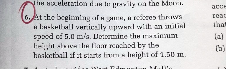 the acceleration due to gravity on the Moon. 6. At the beginning of a ...