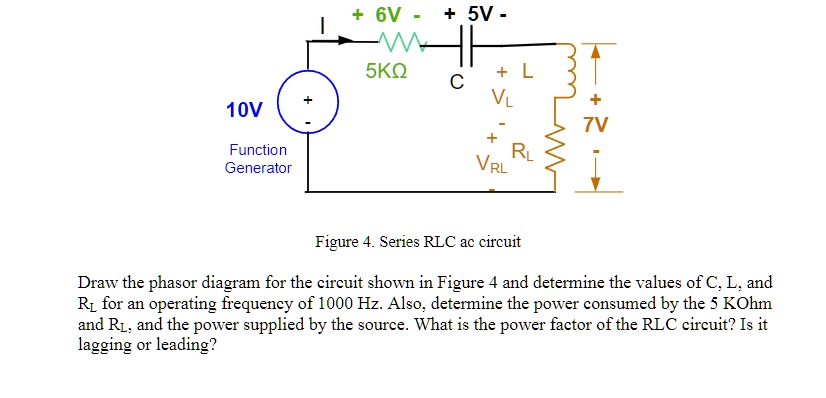 + 6V - + 5V - 5?? C + + L VL 10V + 7V + Function Generator RL VRL Figure 4. Series RLC ac ...
