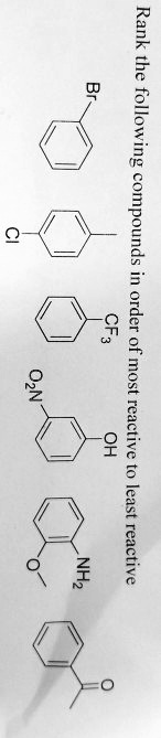 SOLVED: Rank 241 following compounds order of most reactive OH least reactive NH2