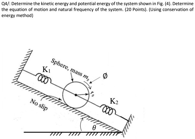 SOLVED: Q4: Determine the kinetic energy and potential energy of the ...