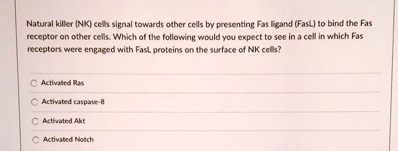 SOLVED:Natural killer (NK) cells signal towards other cells by ...