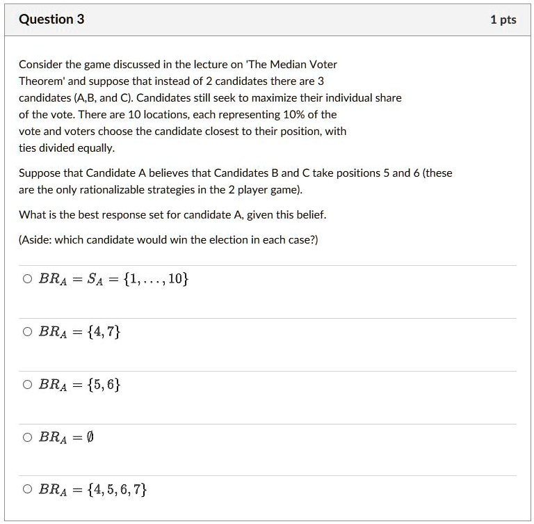 SOLVED: Question 3 1 pts Consider the game discussed in the lecture on ... SOLVED: Question 3 1 pts Consider the game discussed in the lecture on ...