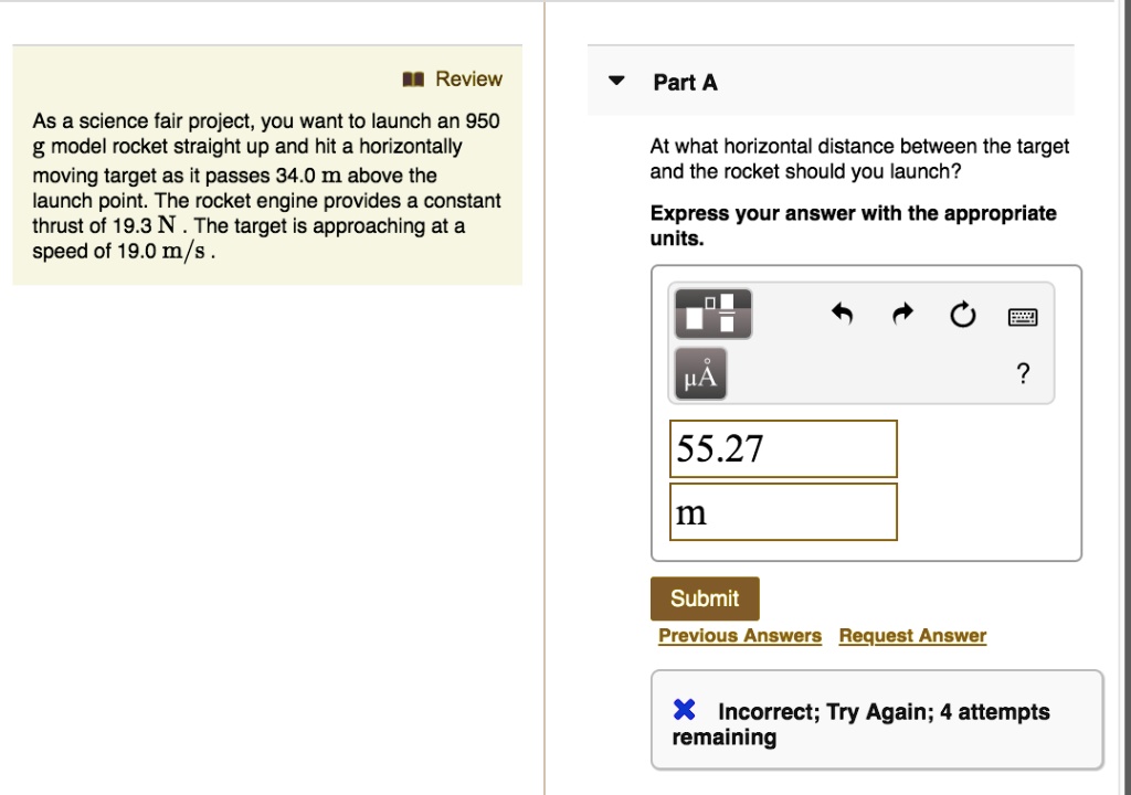review part a as a science fair project you want to launch an 950 g ...
