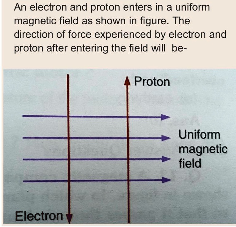 SOLVED: 'An electron and proton enters in a uniform magnetic field as ...