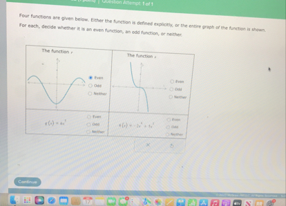 Four functions are given below. Either the function is defined ...