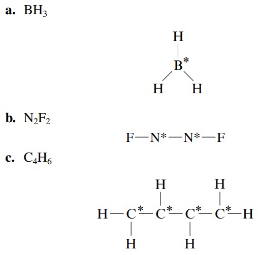 SOLVED: a. BH3 b. N2 F2 F-N^*-N^*-F c. C4H6