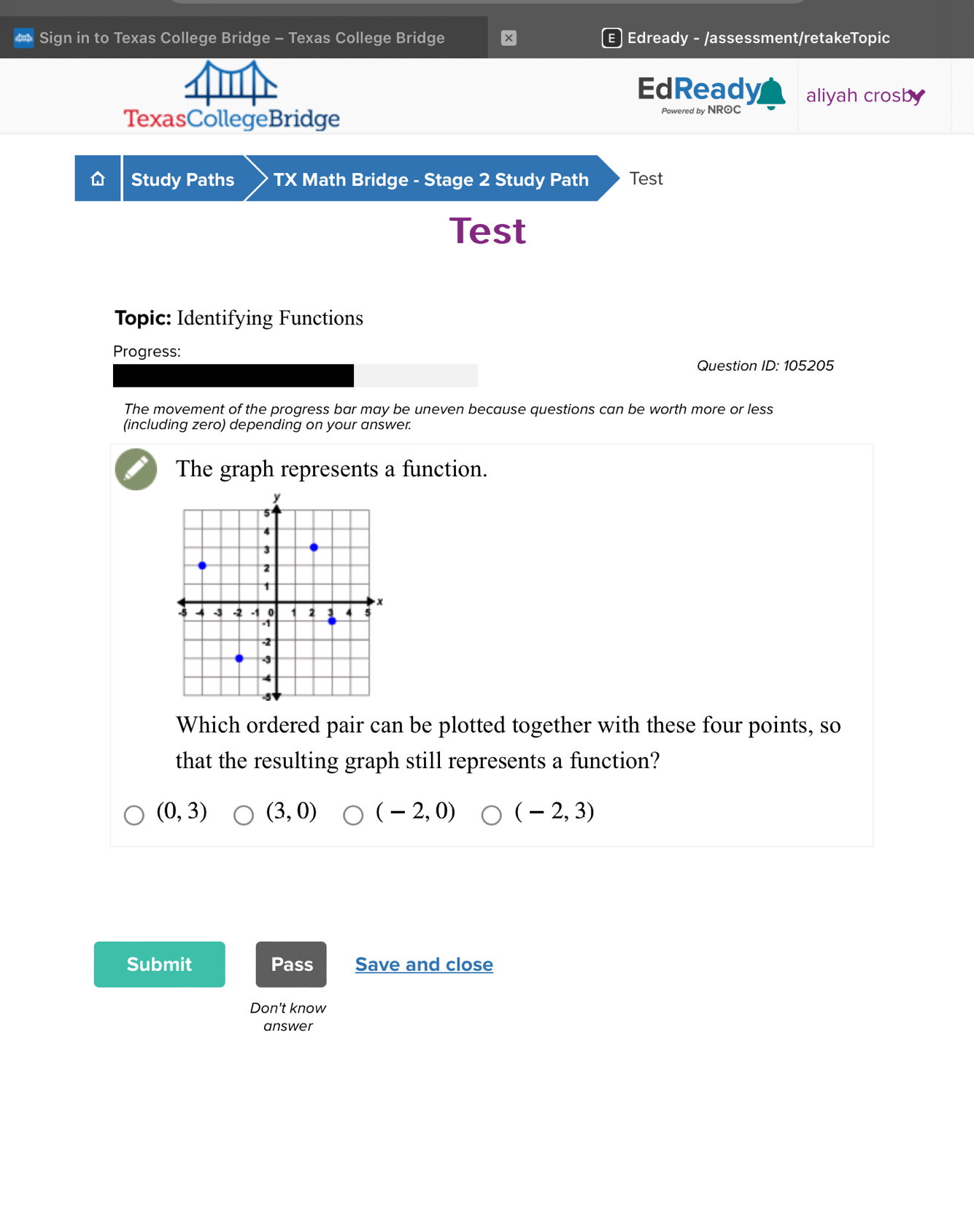 Sign in to Texas College Bridge - Texas College Bridge x Edready - /assessment/retakeTopic ...