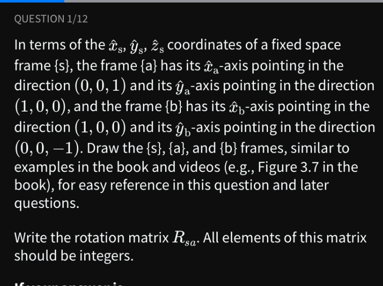 SOLVED: QUESTION 1 / 12 In terms of the x̂s, ŷs, ẑs coordinates of a ...