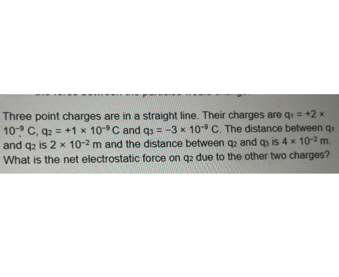 Solved Three Point Charges Are In A Straight Line Their Charges Are