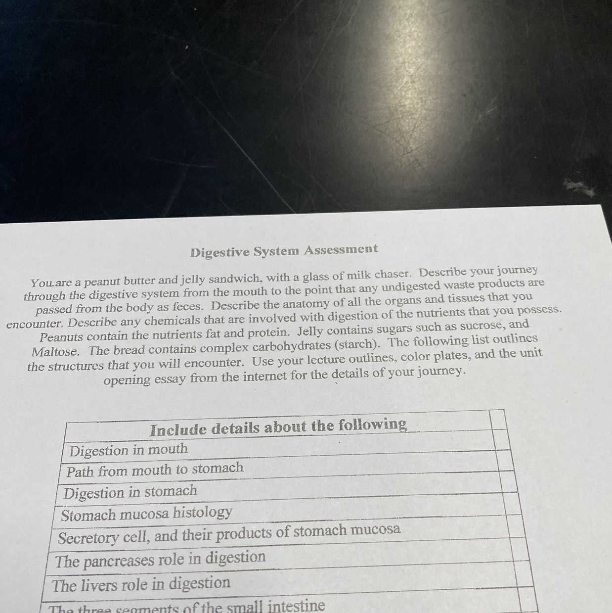 [GET ANSWER] Digestive System Assessment Youare a peanut butter and ...