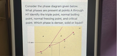 consider the phase diagram given below what phases are present at points a through mathrmh ...